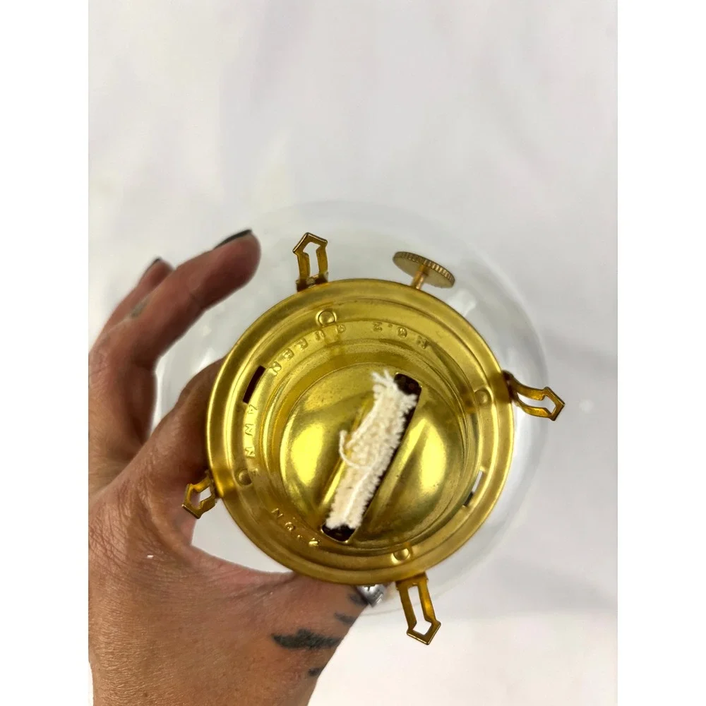 Vintage | Accents | Vintage Clear Glass Hurricane Oil Lamp Frosted ...